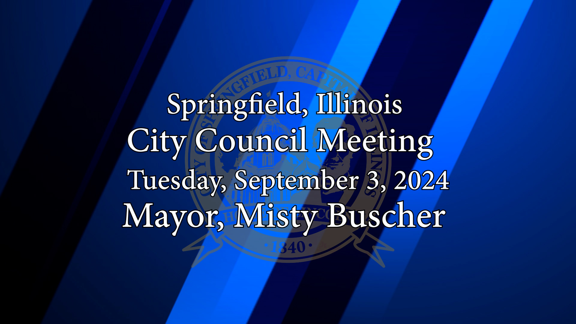 Springfield City Council Meeting, Tuesday, September 3, 2024