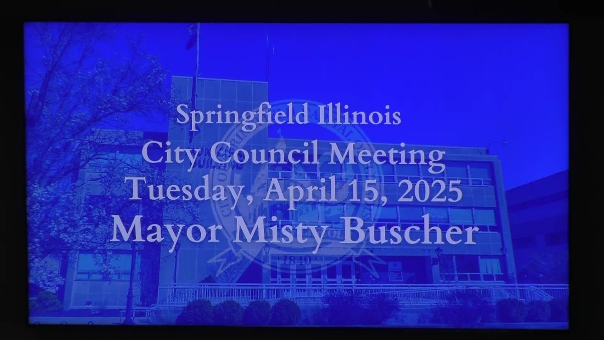 Springfield City Council Meeting Tuesday April 15 2025